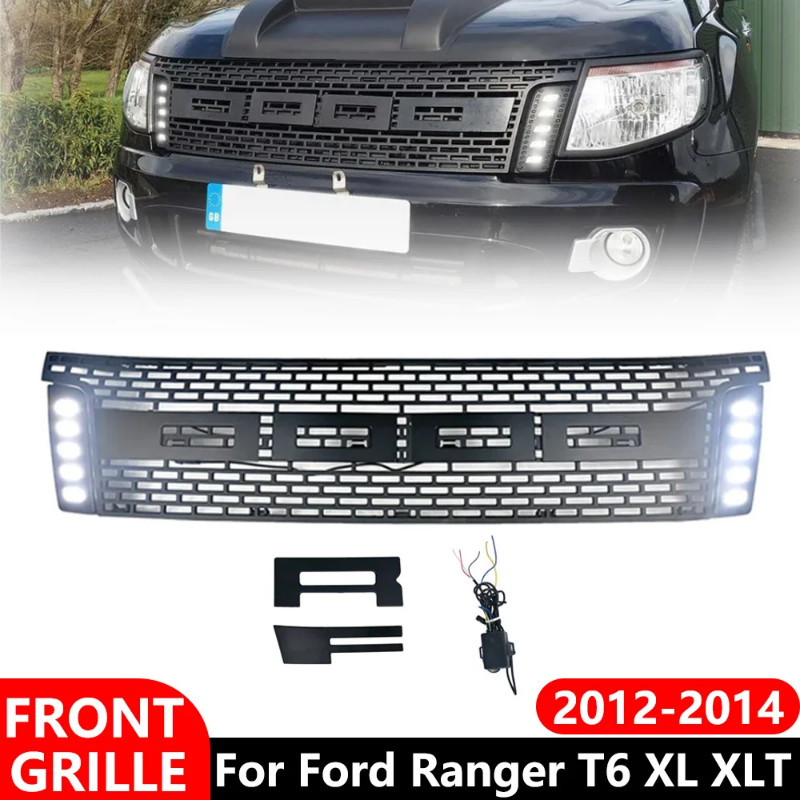 Trucks Front Racing Grille For Ford Ranger T6 Xl Xlt 2012 2013 2014 ...
