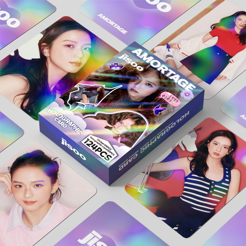 LINXX 124pcs Blackpink JISOO Album AMORTAGE Lomo Cards HD Holographic ...