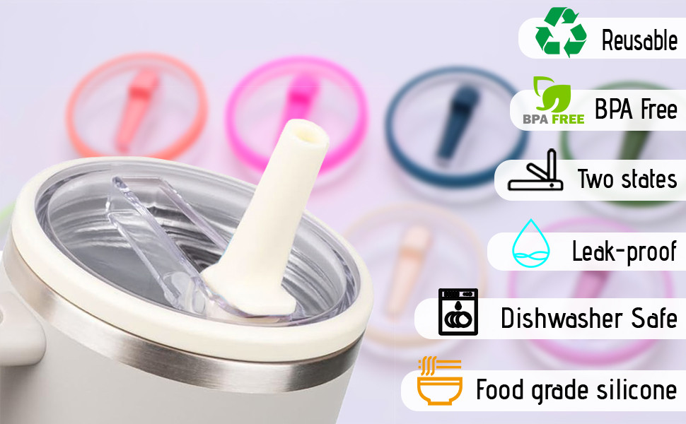 30oz Tumbler Flip Straw Lid Leakproof Replacement Tumbler Lids Cap ...