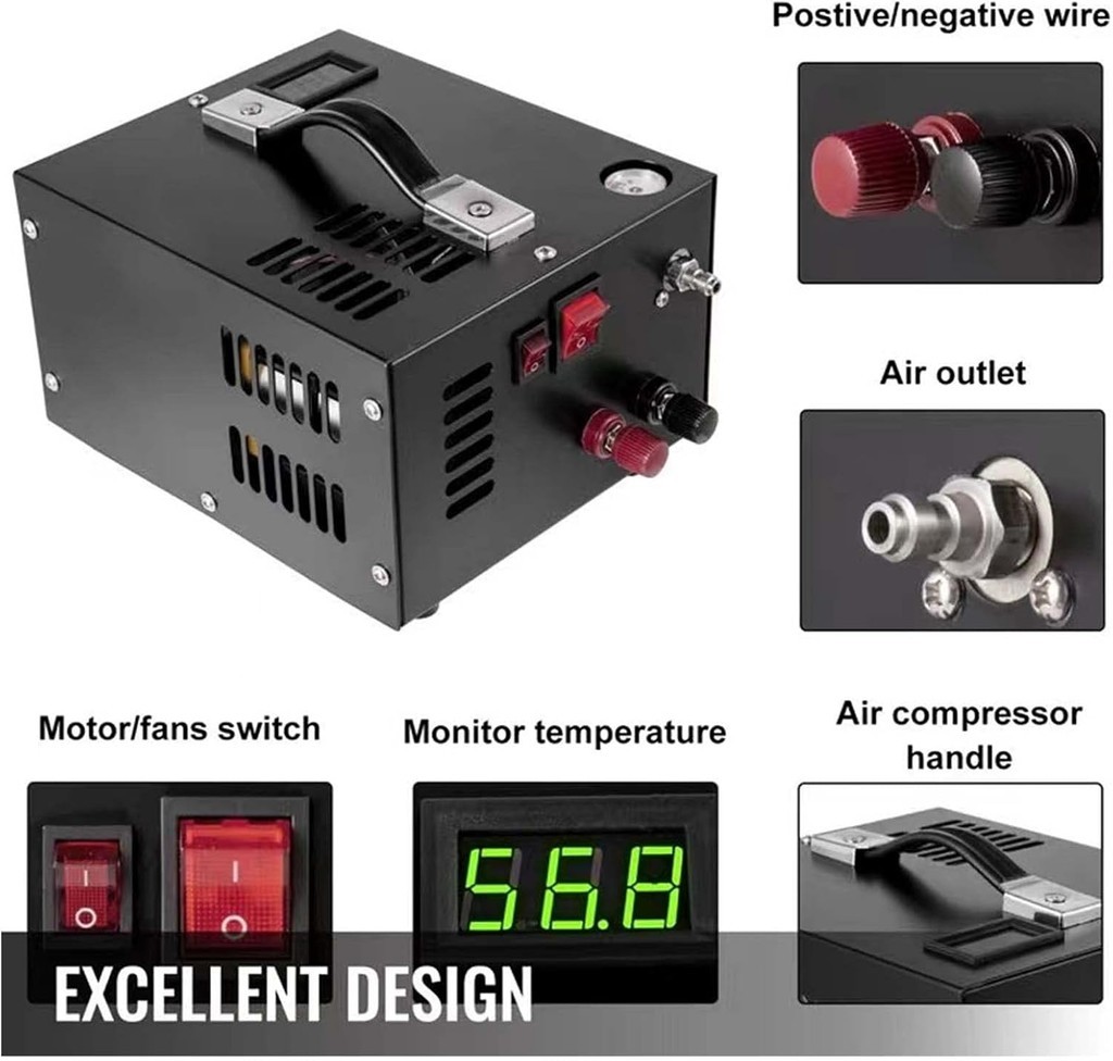 4500Psi 30Mbar Air Compressor 12V/220V Power High Pressure Apply To ...
