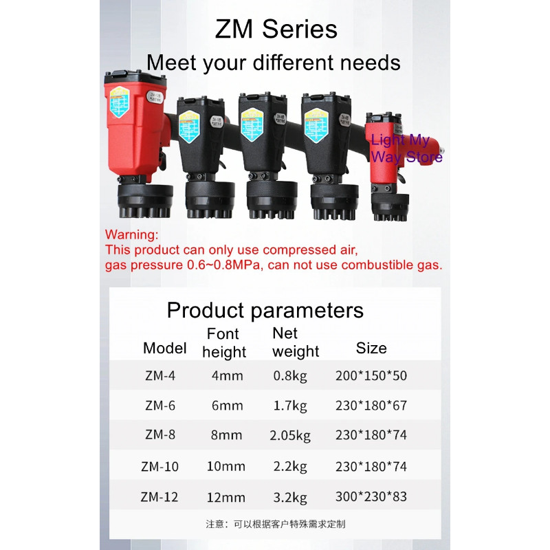 Metal steel plate coding machine ZM series pneumatic steel code machine ...