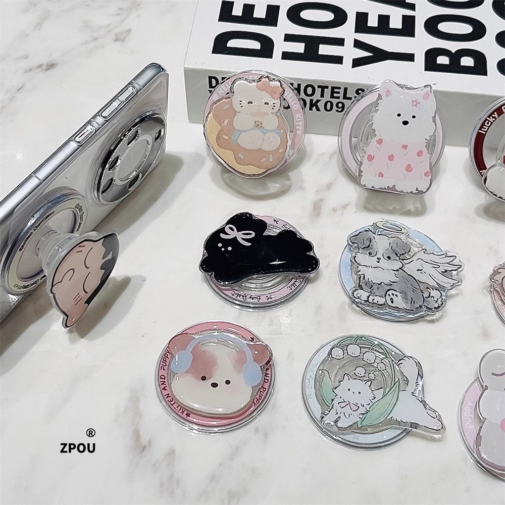 Korean Cute Cartoon Pop Socket Magsafe Magnetic Phone Holder for IPhone ...