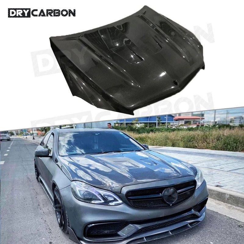Carbon Fiber Car Engine Hood Bonnet for Benz W212 E Class E200 E220 E250 E300 E350 E63 AMG ...