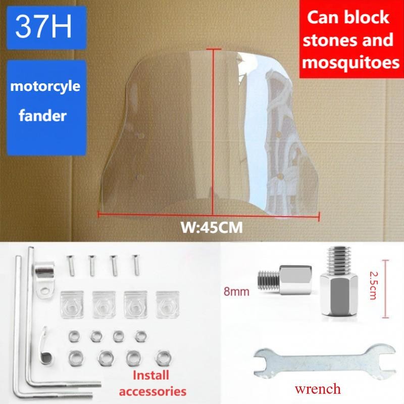 Universal motorcycle Windshield Extension - Fits All Bikes, Protects from Wind, Bugs & Debris ...