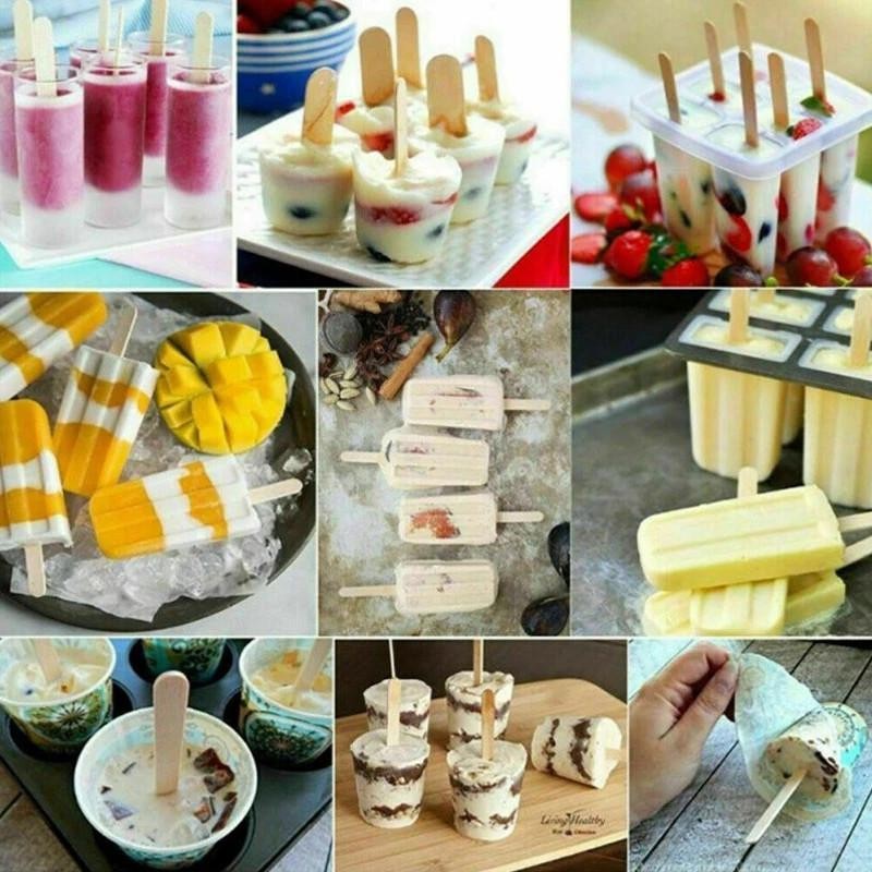 200PCS Popsicle Stick Ice Pops Sticks Ice Cream Sticks Arts & Crafts ...