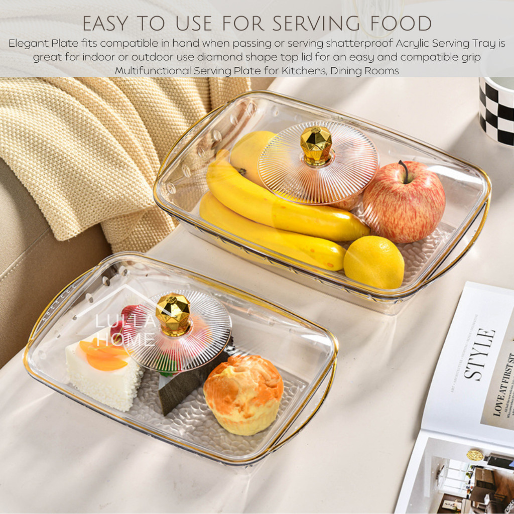 HYD Transparent Buffet Food Tray With Cover Dulang Hidangan dengan ...