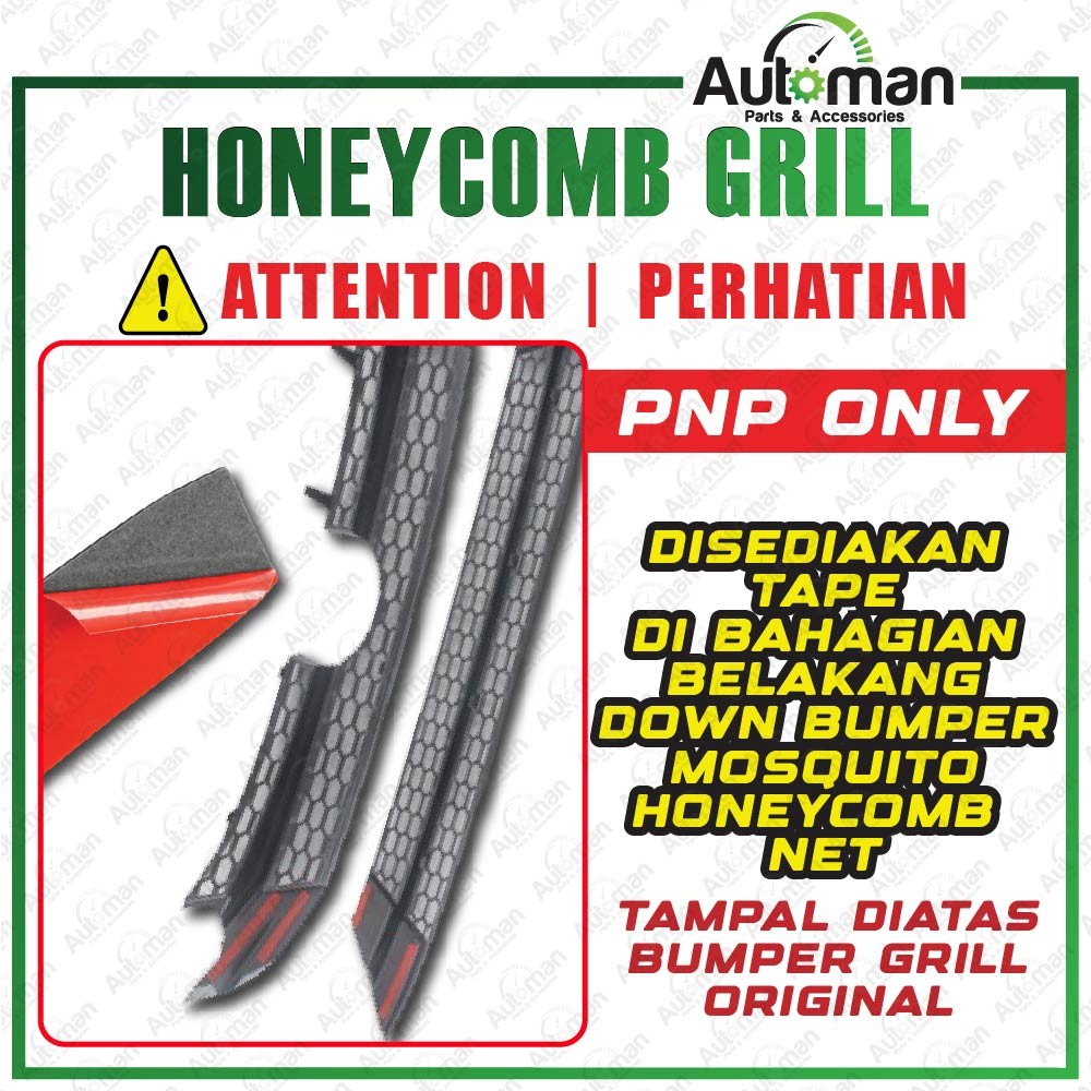 Front Bumper Honeycomb Grille Mesh Perodua Myvi Bezza Axia 2021 - 2025 ...