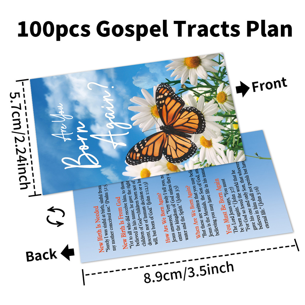 100pcs Inspirational Gospel Tracts - Christian Prayer Cards with Bible ...