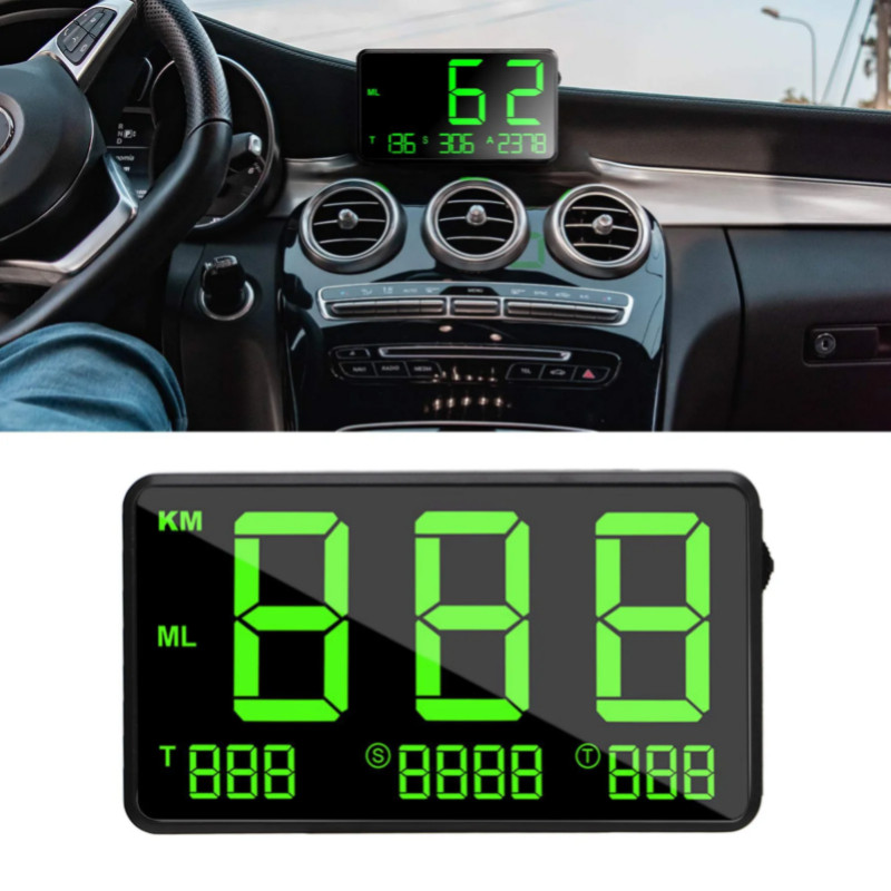 Car HUD Display GPS Speedometer Digital Car HUD Display Green Light GPS ...
