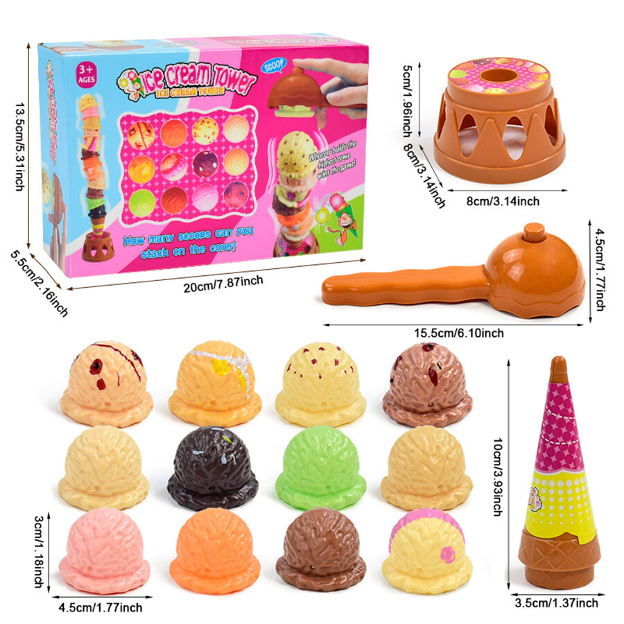 Children's simulated food, kitchen toys, ice cream, ice cream stacking ...