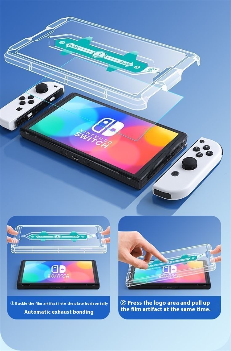 Switch Tempered Glass Easy Install Set for Nintendo Switch 1/ 2/ OLED ...