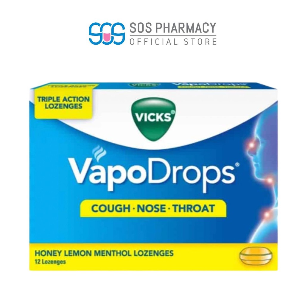 VICKS Vapodrops Menthol Lozenges12'S/Box (Orange/Honey Lemon) | Shopee ...