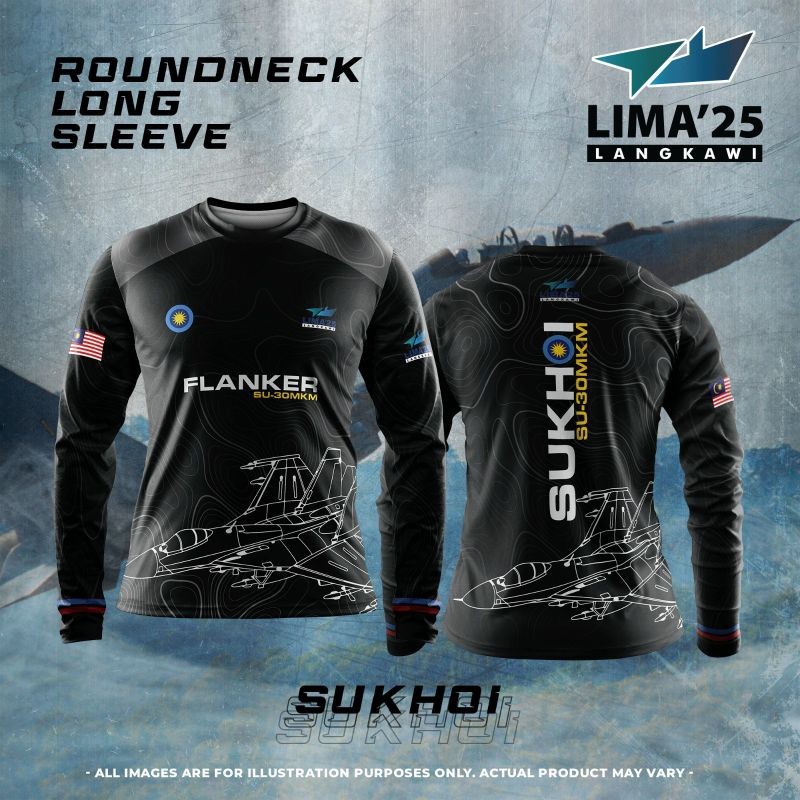 LIMA LANGKAWI 2025 SUKHOI FULL SUBLIMATION LONG SLEEVE REDAY STOCK | Shopee Malaysia