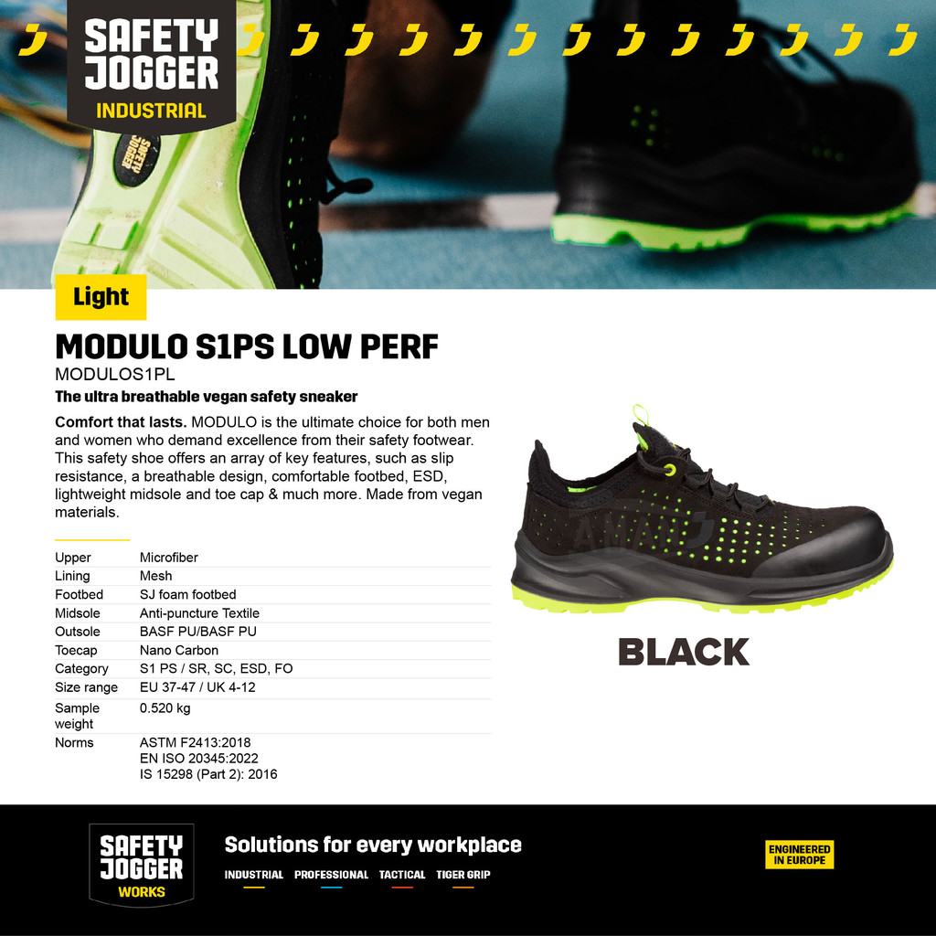 Safety Jogger Modulo ESD S1PS Safety Shoes Stylish Modern Colourful ...