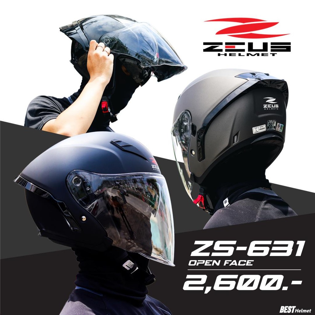 Open Face Half Helmet ZEUS-ZS-631 2 600.- Only | Shopee Malaysia