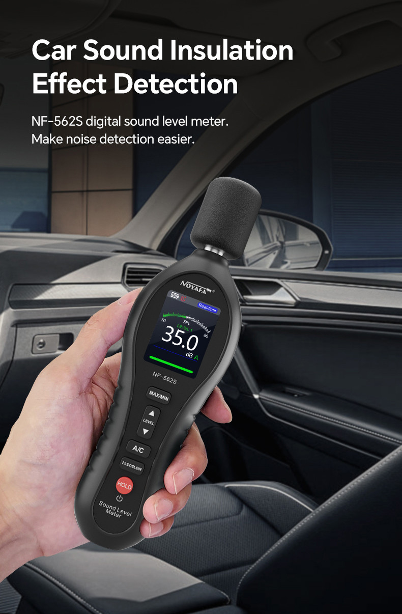 NOYAFA NF-562S Professional Digital Sound Level Meter 30-130dB Decibels High-precision color ...