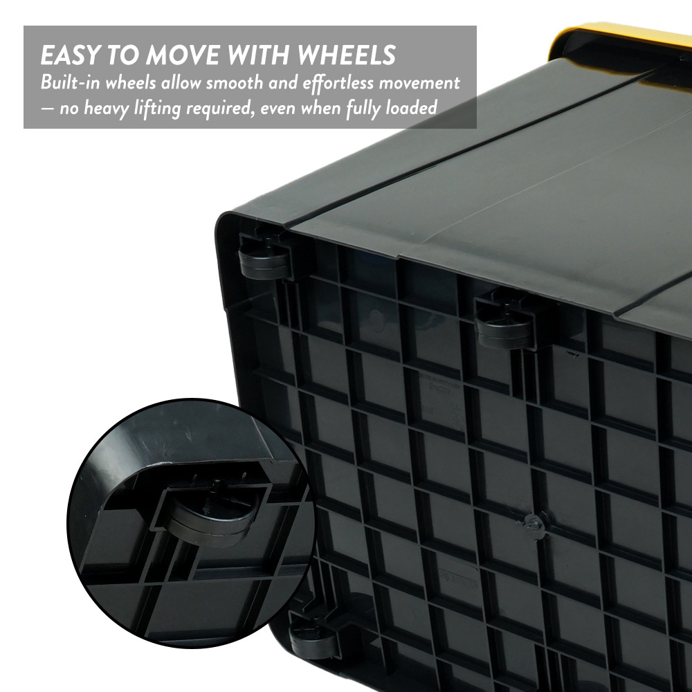 Elianware 20/30/40/50/60L Plastic Storage Box with Wheels Storage ...