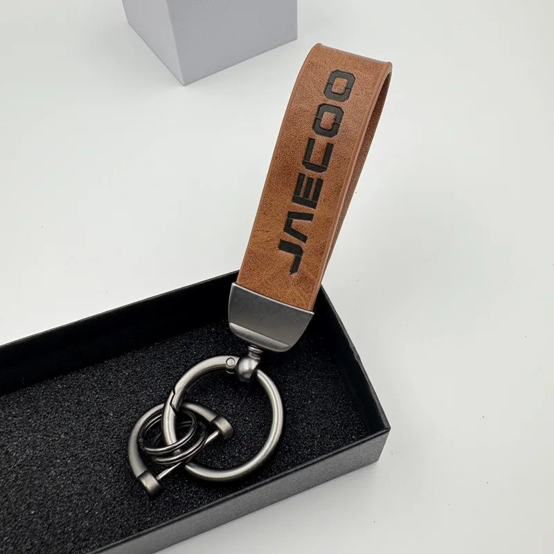 Leather Keychain Car Key Ring With 3D logo For Omoda JAECOO J7 2025 ...