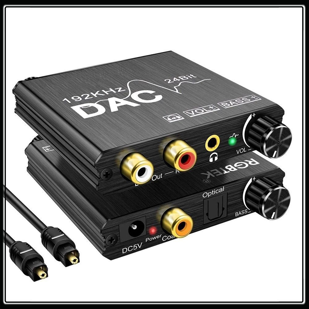 24bit DAC Digital To Analog RL Audio Converter Optical Toslink SPDIF Coaxial to RCA 3.5mm Jack ...