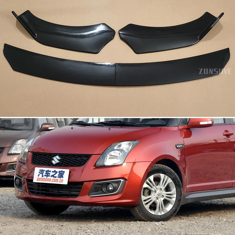 Body Kit Accessories Front Bumper Lip Splitter Spoiler For Suzuki Swift ...