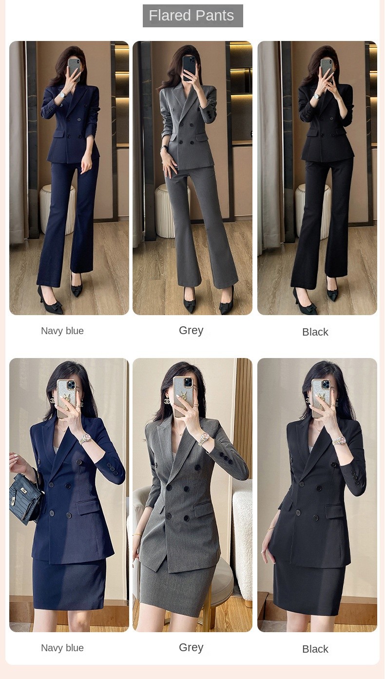 Blazer Blazer High-End Double-Breasted Back-Slit Suit Professional ...
