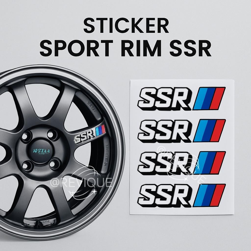 Sticker Sport Rim Racing Style (Type-C / RS / SSR) 4pcs Waterproof Car ...