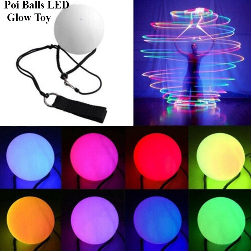Poi Balls LED Colorful Glowing Toy Light Up Balls Dancing Glowing Ball ...