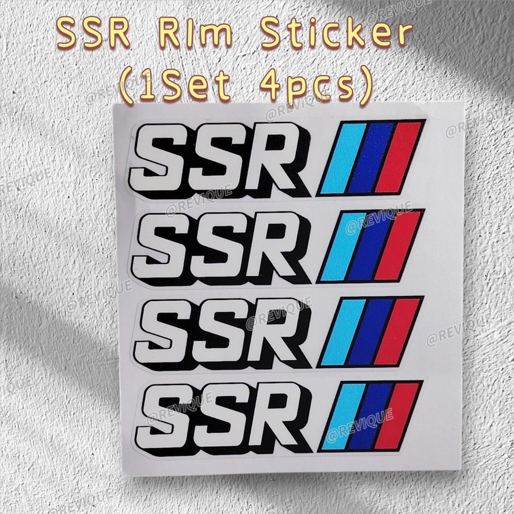 SSR Rim Sticker 4pcs Waterproof Transparent Vinyl Decal Stiker Rim ...