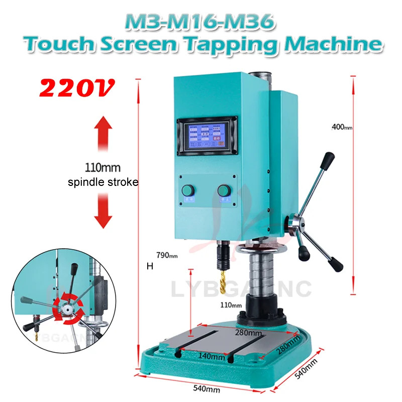 Industrial Precision Touch Screen Tapping Machine Vertical Type Universal Electric Tapper ...