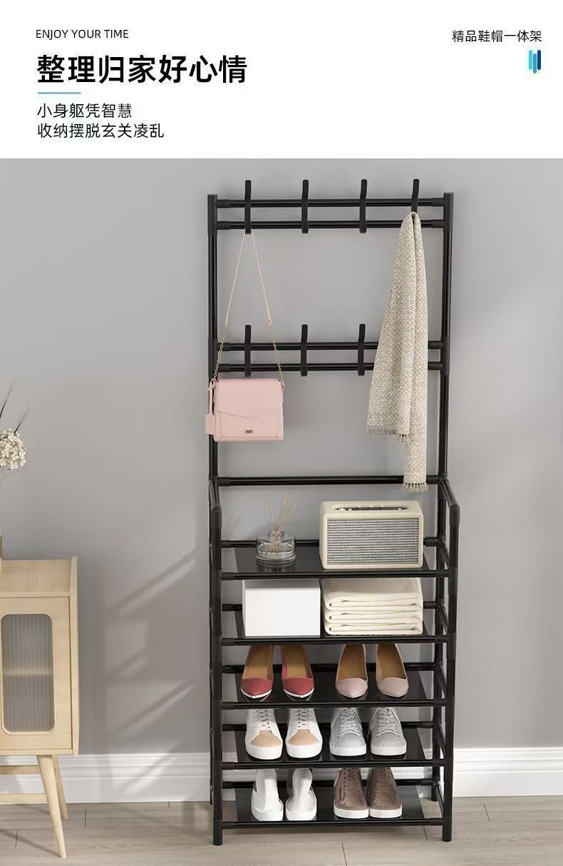 Rak kasut ringkas, rak kasut dan topi bersepadu lantai, rak kot, rak ...
