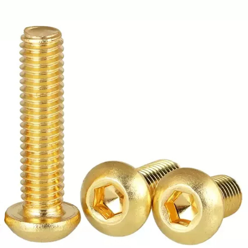 M2 M2.5 M3 M4 M5 M6 M8 M10 M12 Brass Half Round Head Hexagon Socket ...