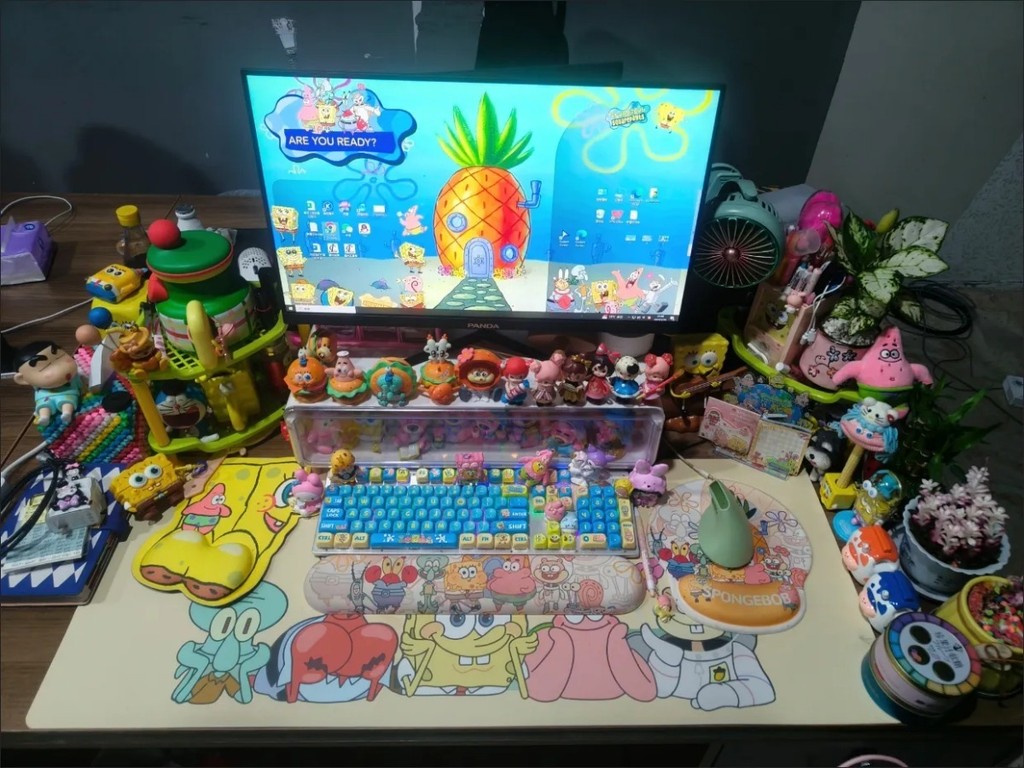 SpongeBob SquarePants Keycap MOA Profile 135 Keys PBT Dye Sublimation Blue Round Keycaps ...