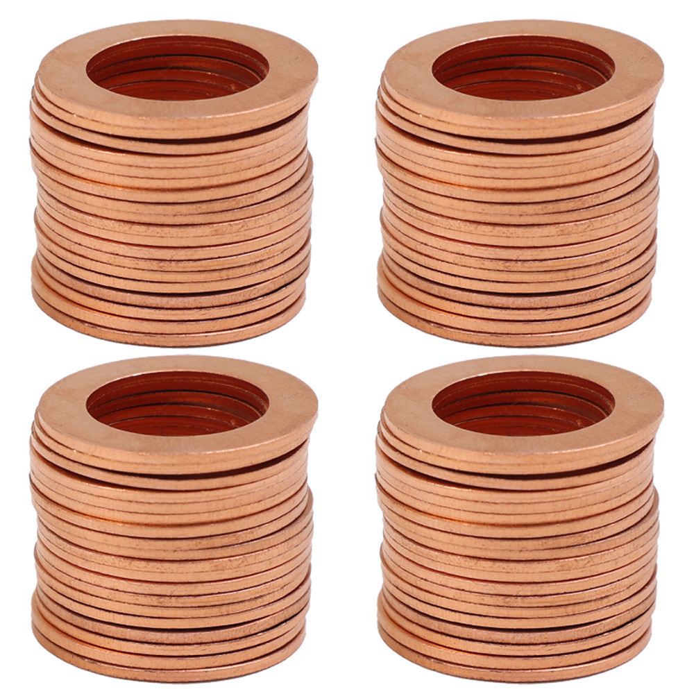 [HOT] 10/20/30Pcs 14mm Aluminum Oil Drain Plug Copper Gasket Car Engine ...