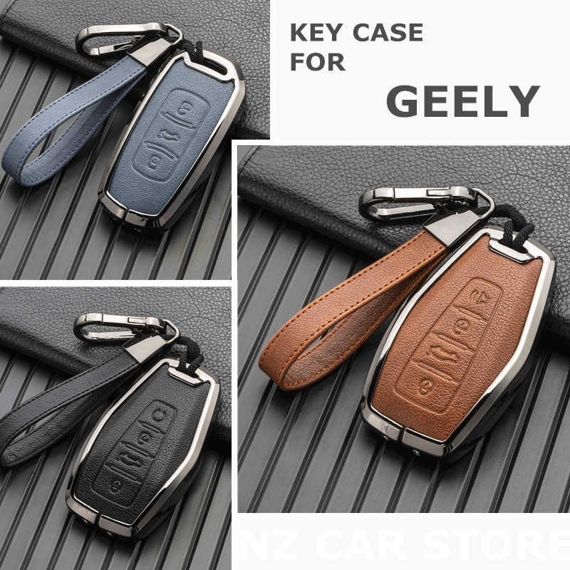 Zinc Alloy Leather Remote Car Key Fob Cover Case Holder Shell Protector Keychain For Proton X50 ...