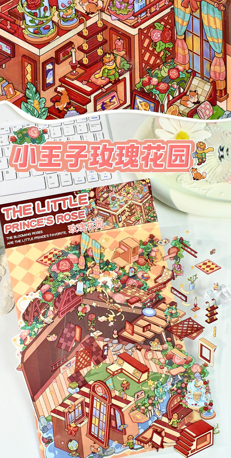 ENWEI 5 Pcs [Little Prince Series] Landscape Stickers 3D Waterproof ...