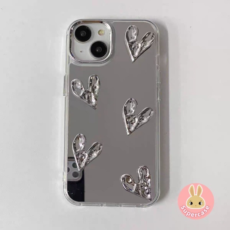 ins Style Silver Love Mirror Phone Case For OnePlus 13R 13 12 12R 11R ...