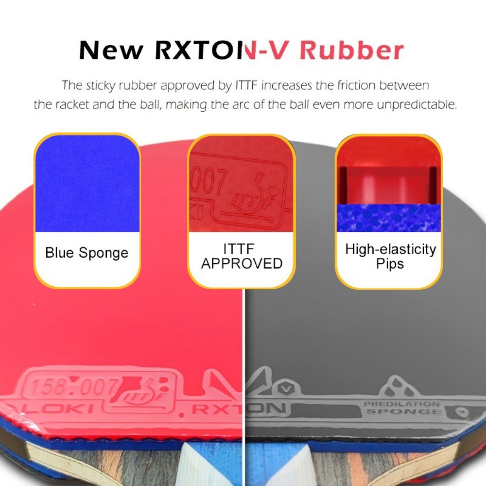 Newly Upgraded LOKI 7Star Table Tennis Racket RXTON R7/M7 Ping Pong Bat Carbon Paddle with Super ...