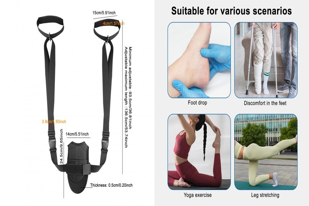 [Fx] Physical Therapy Stretch Belt Skin-friendly Leg Stretcher Yoga ...