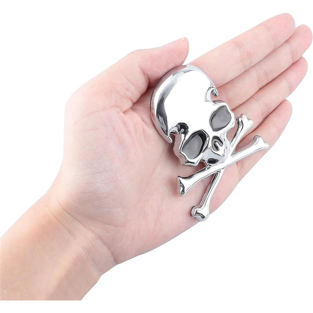 1x Skull Crossbone Car 3D Emblem Logo Metal Badge Sticker Decal ...