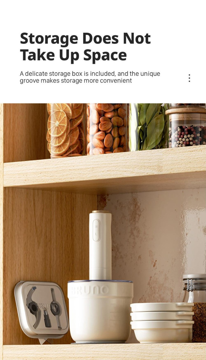 【BRUNO】Meat Grinder 1.2LChopper Blender 4 Bowls 3 Cutting Blades ...