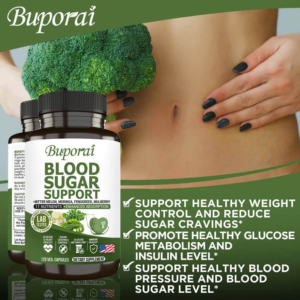 Blood Sugar Support Supplement - Bitter Melon Moringa Fenugreek White ...