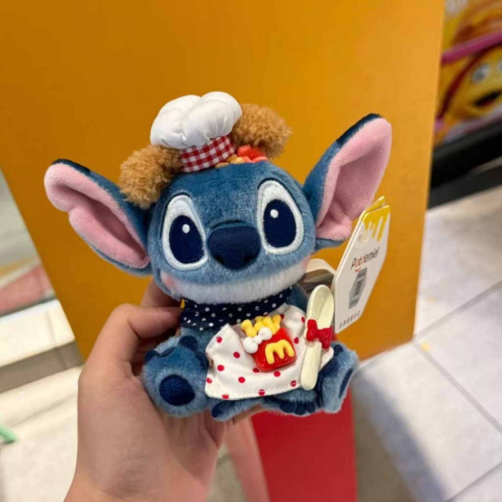 [Genuine] Disney Series Overalls Stitch Charm Burger Stitch Schoolbag ...