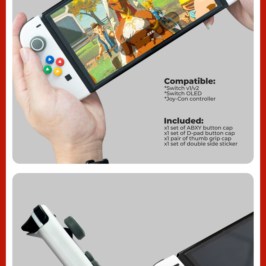 Akitomo D-Pad Button Cap Set Silicone Thumb Grip Cross Button Skin for ...