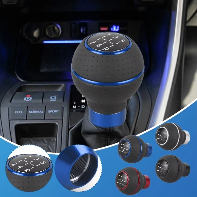Universal 5 Speed Leather Aluminium Car Gear Shift Knob For M8 M10 M11 ...