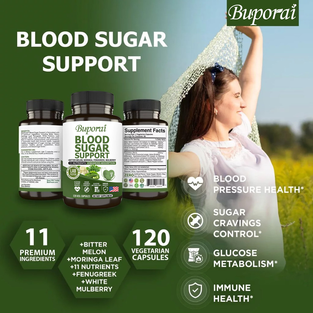 Blood Sugar Support Supplement - Bitter Melon Moringa Fenugreek White ...