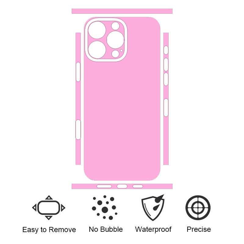 Pink Color Skin Compatible for iPhone 16 Pro Max 15 14 13 12 Pro Max ...