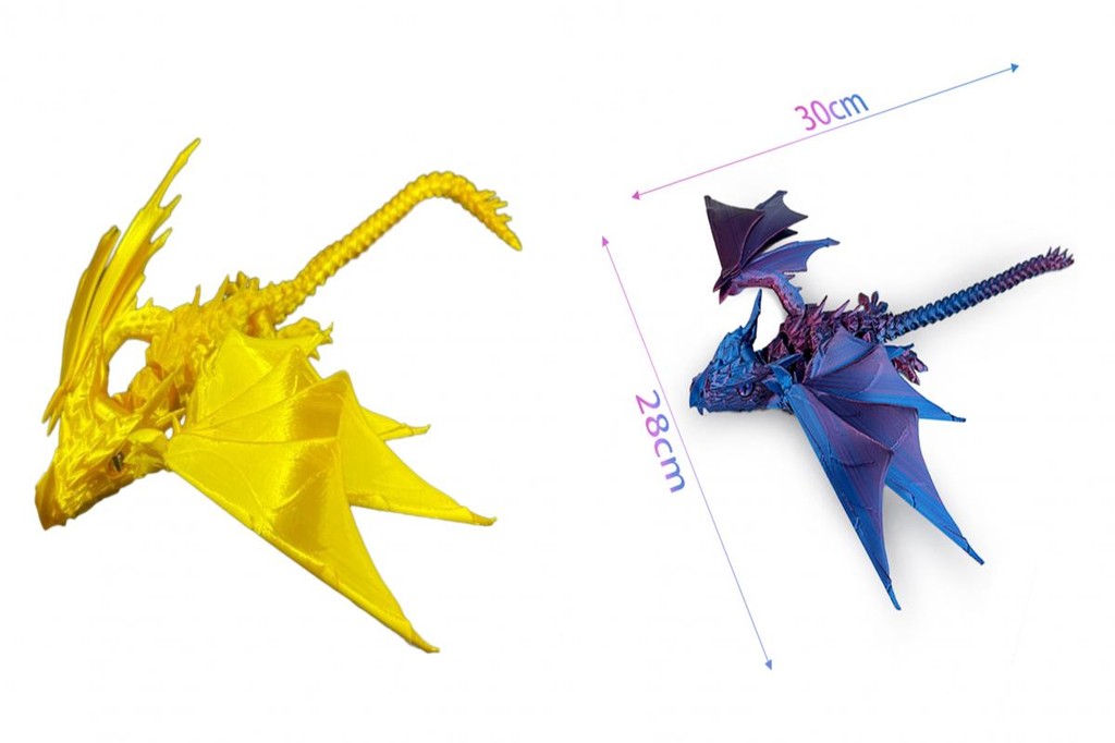 Dragon Figurine with Movable Wings Dragon Ornament with Flexible Jaws ...