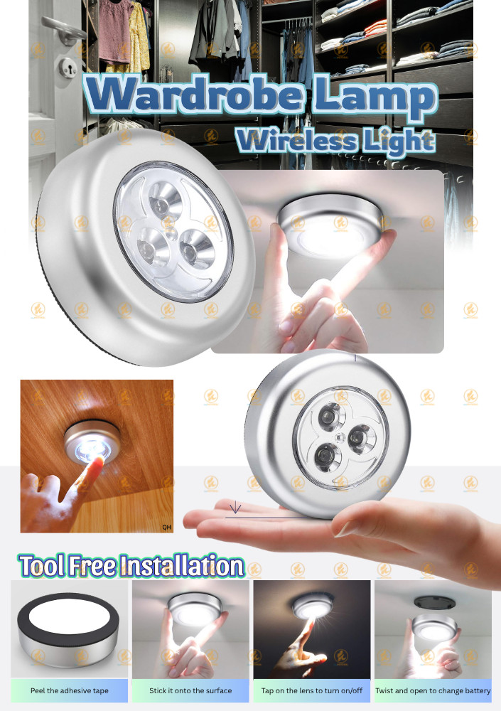 Touch Lamp Closet Light Staircase Light Lampu Daylight Wireless Lamp ...