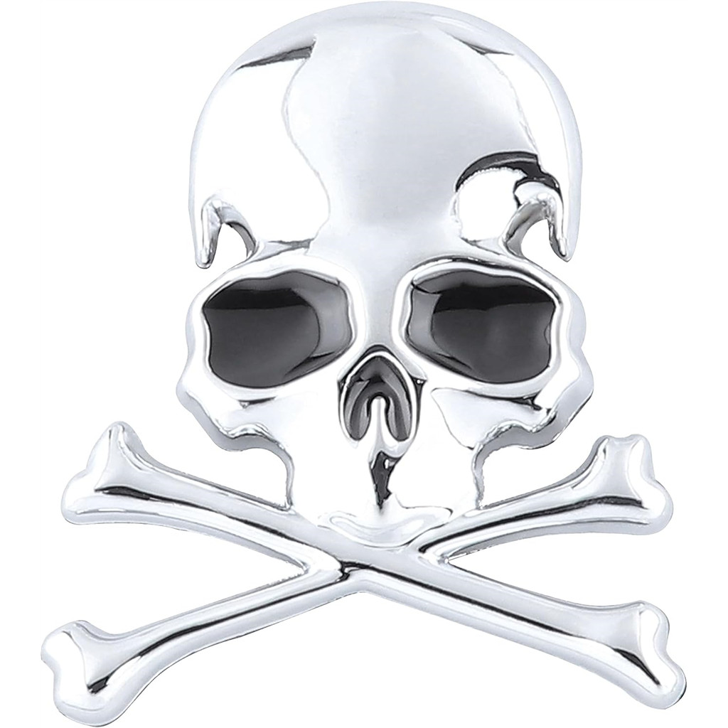 1x Skull Crossbone Car 3D Emblem Logo Metal Badge Sticker Decal ...