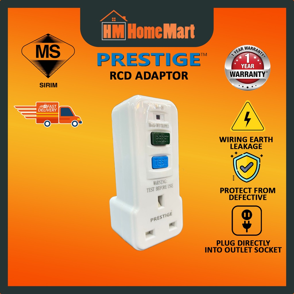 PRESTIGE RCD Safety Adaptor (SIRIM) (1 Year Warranty) | Shopee Malaysia